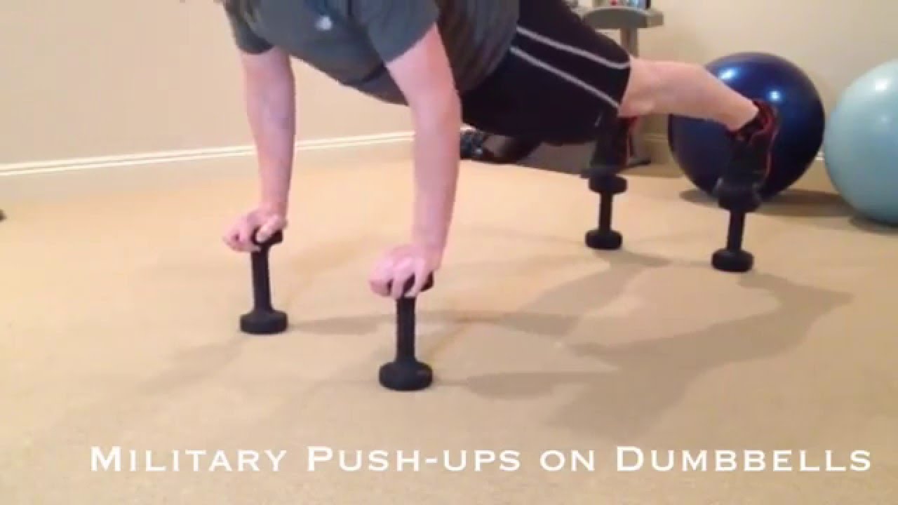 Military Pushups on Dumbbells - YouTube
