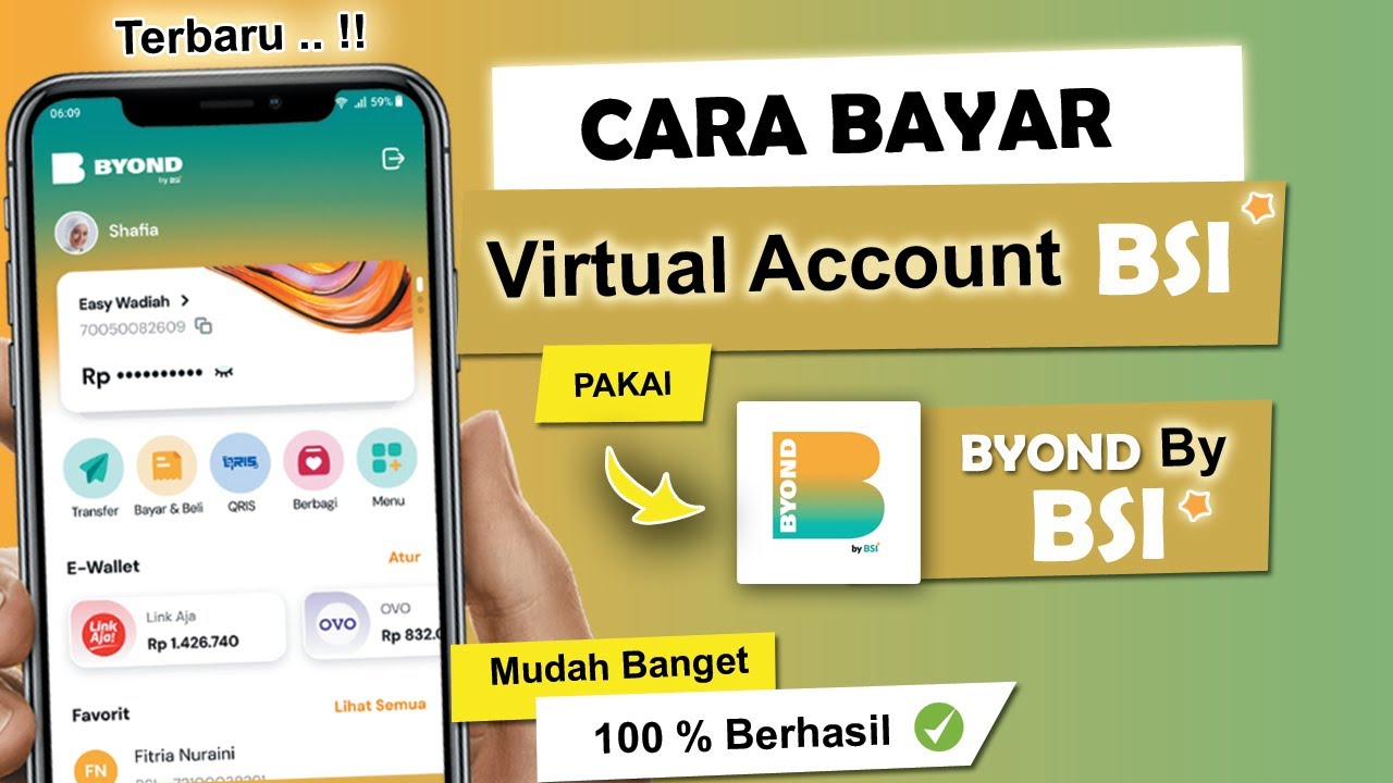 Simpel ! Cara Bayar Virtual Account BSI Lewat Byond By BSI - YouTube