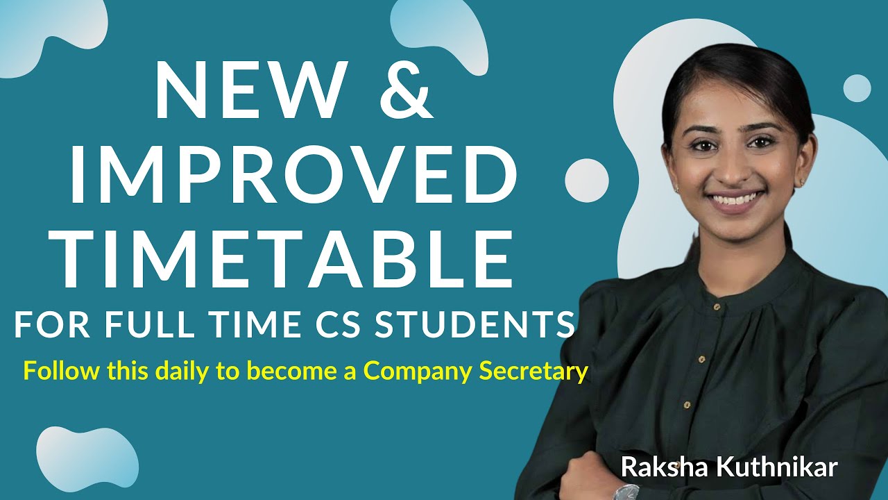 New & Improved timetable for Full Time CS students | Follow this daily ...