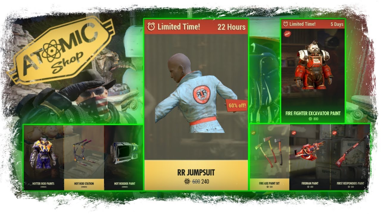 Fallout 76 Atom Shop Today - Red Rocket Jumpsuit Outfit - YouTube