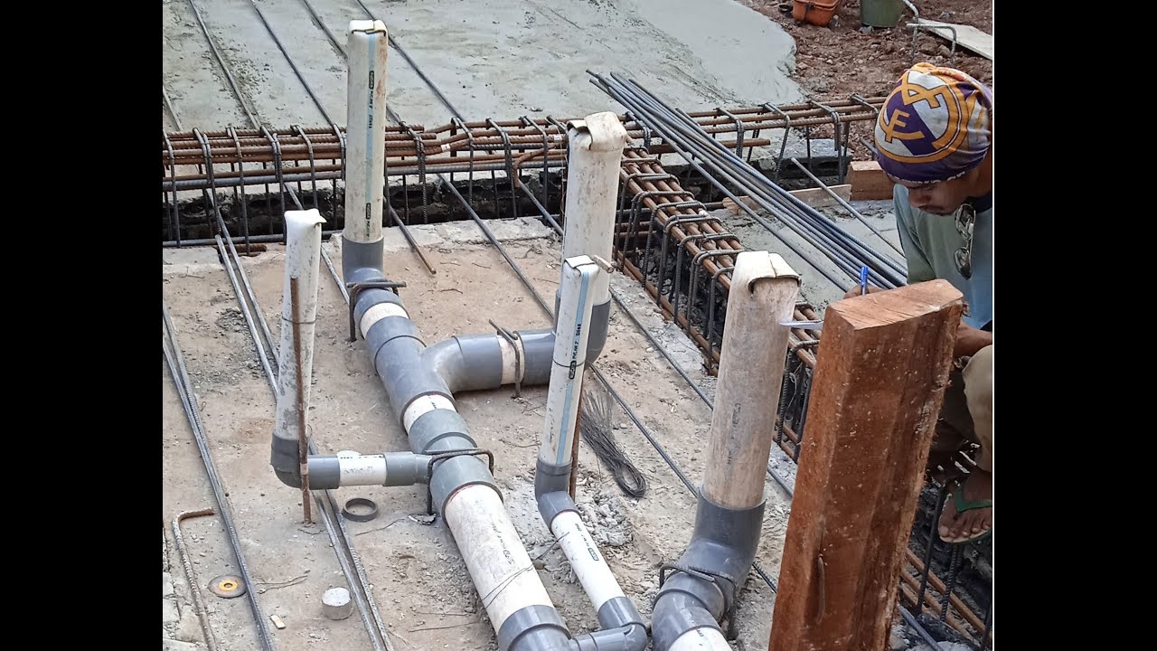 Cor lantai & Instalasi sparing pipa PVC toilet - YouTube