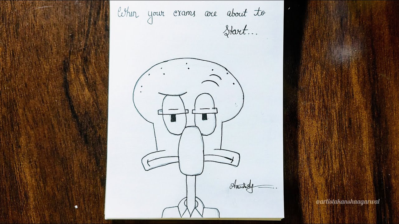 Squidward Drawing | Tutorial for Beginners | Easy Drawing - YouTube