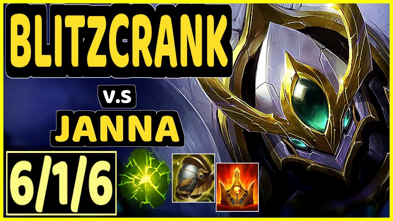 ZERGSTING (BLITZCRANK) vs JANNA - 6/1/6 KDA BOTTOM SUPPORT GAMEPLAY ...