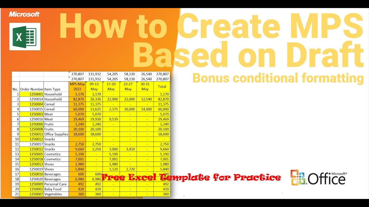 How to Create MPS Based on Draft - Bonus Conditional Formatting | Eng ...