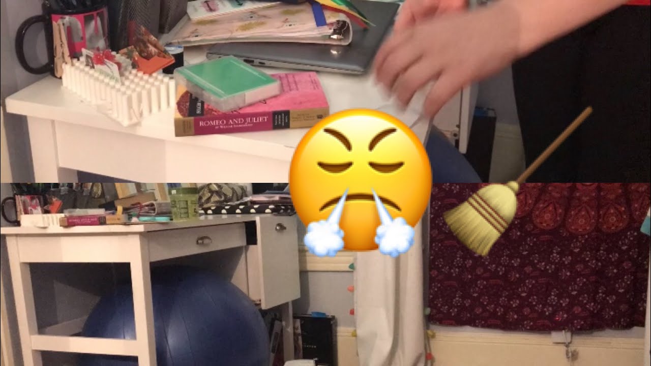 DISGUSTING ROOM DECLUTTER🧼 | hannahisonline - YouTube