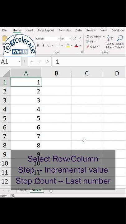 Generate Sequence number using Fill in Excel #Shorts - YouTube