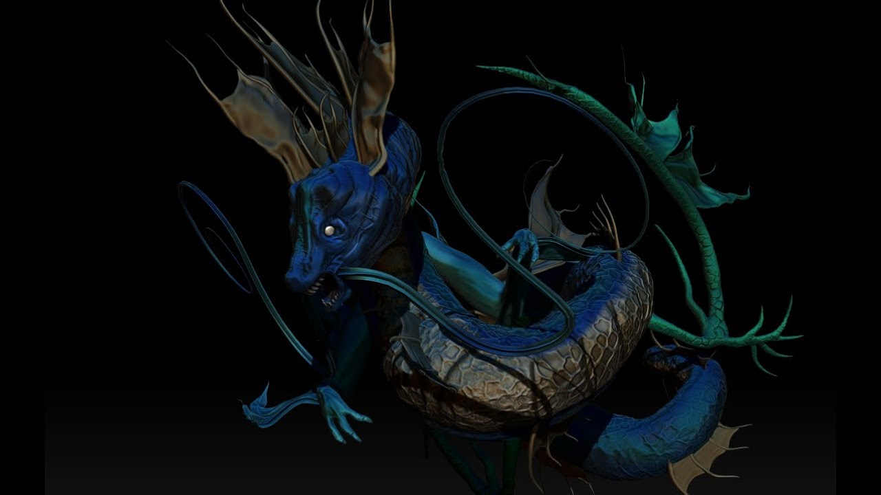 MYTHICAL DRAGON POLYPAINT | Zbrush - YouTube