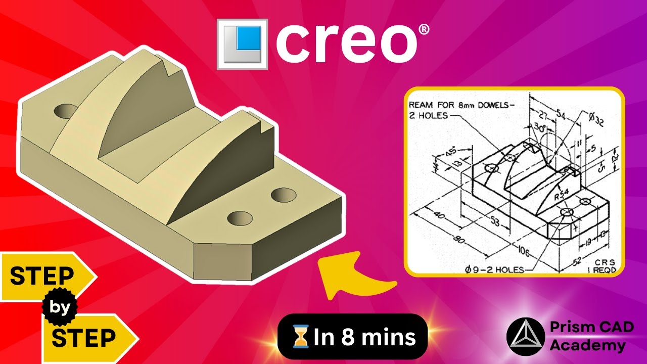 Creo Part Modelling Part 1 | 3D Modelling Practise-1 - YouTube