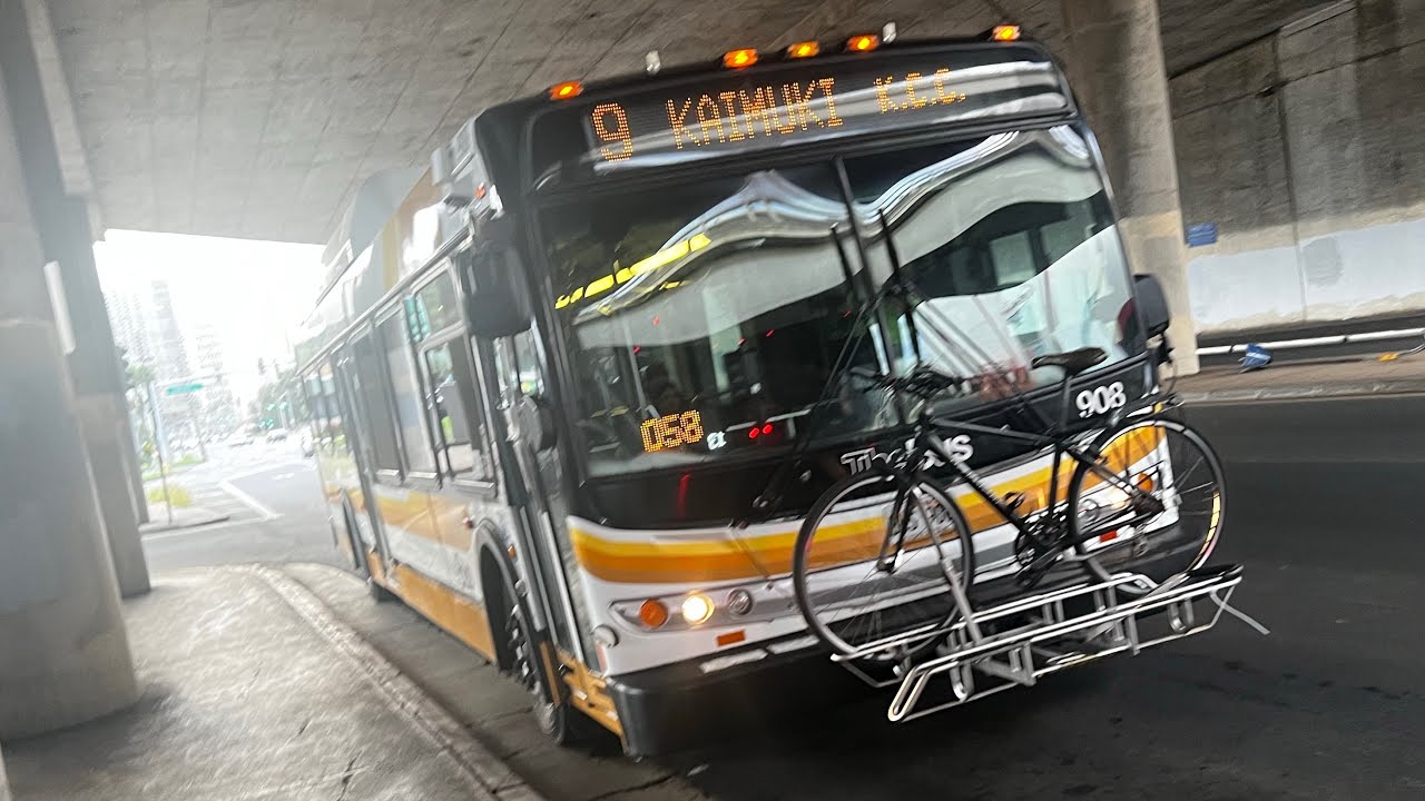 [Oahu] Honolulu Bus #908 Route 9 (rare) - YouTube