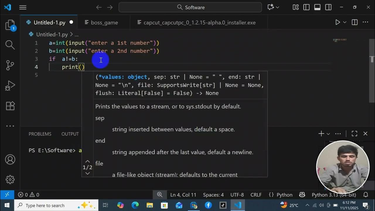 Python Program to Check If Two Numbers Are Equal or Not | Comparison Operator - YouTube