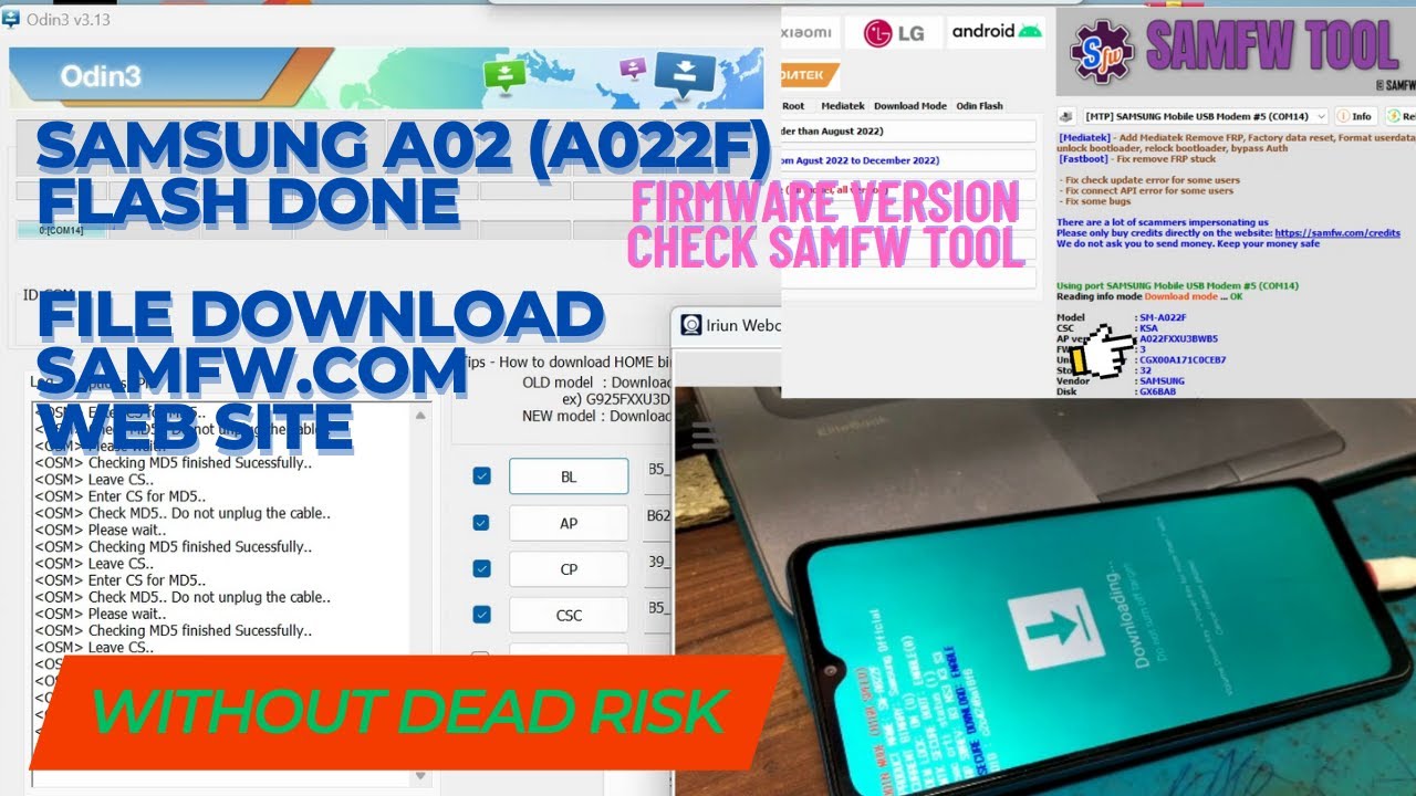 Samsun A02 (A022f) Flash /Check Firmware Version Samfw Tool without ...