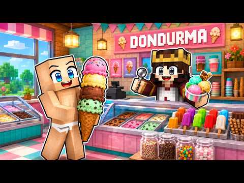 Minecraft’ta 24 Saat Dondurmacı Olarak Çalıştım!
