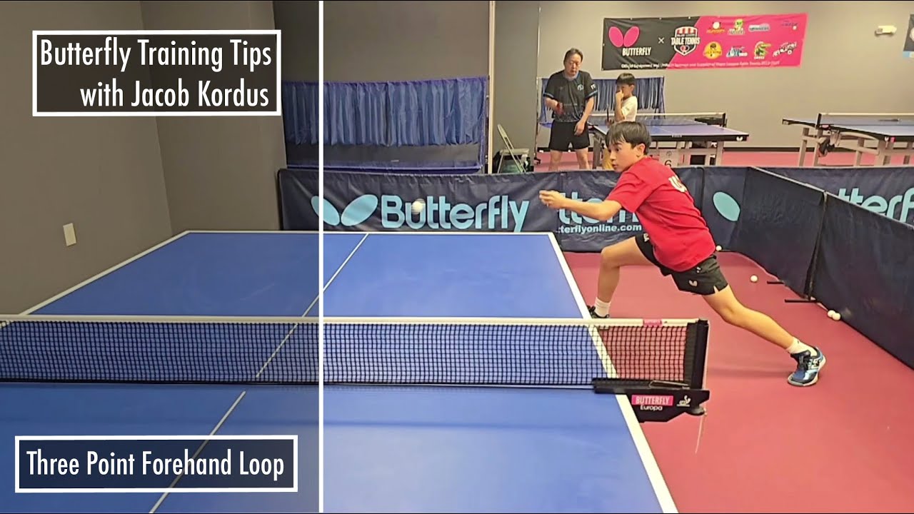 Three Point Forehand Loop with Jacob - 2200+ USATT - YouTube