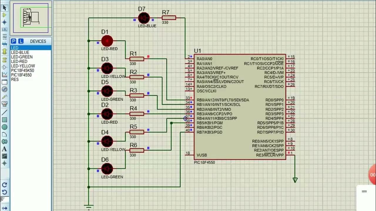 Práctica 1 Semáforo. PIC18F4550 - YouTube