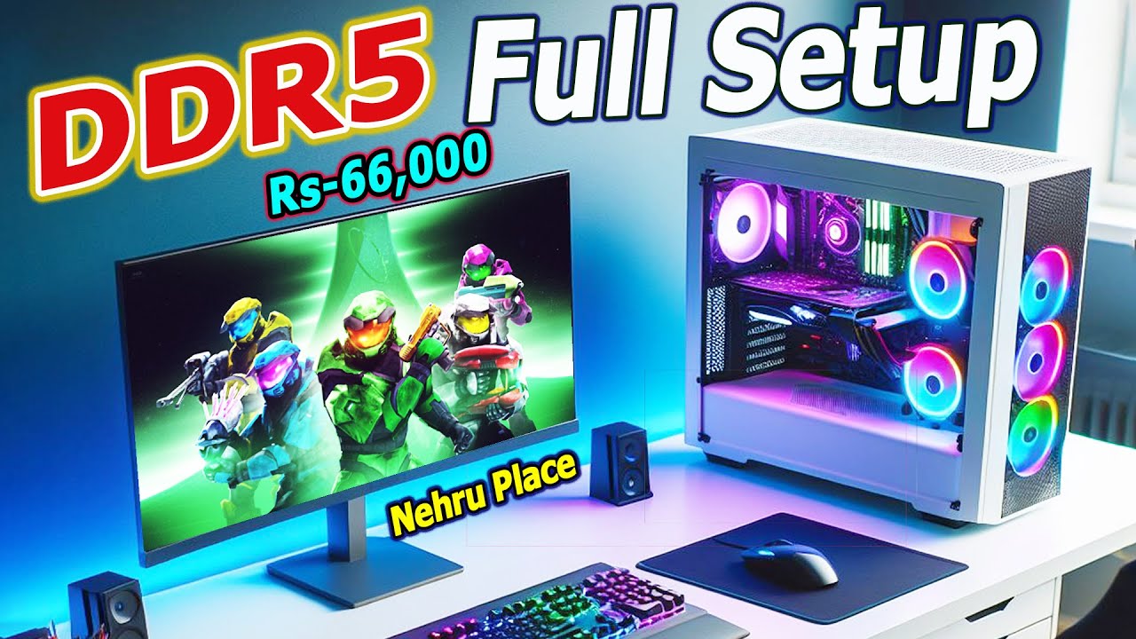 DDR5 ultimate AMD 66,000 gaming pc setup With Monitor Ryzen8500G # ...