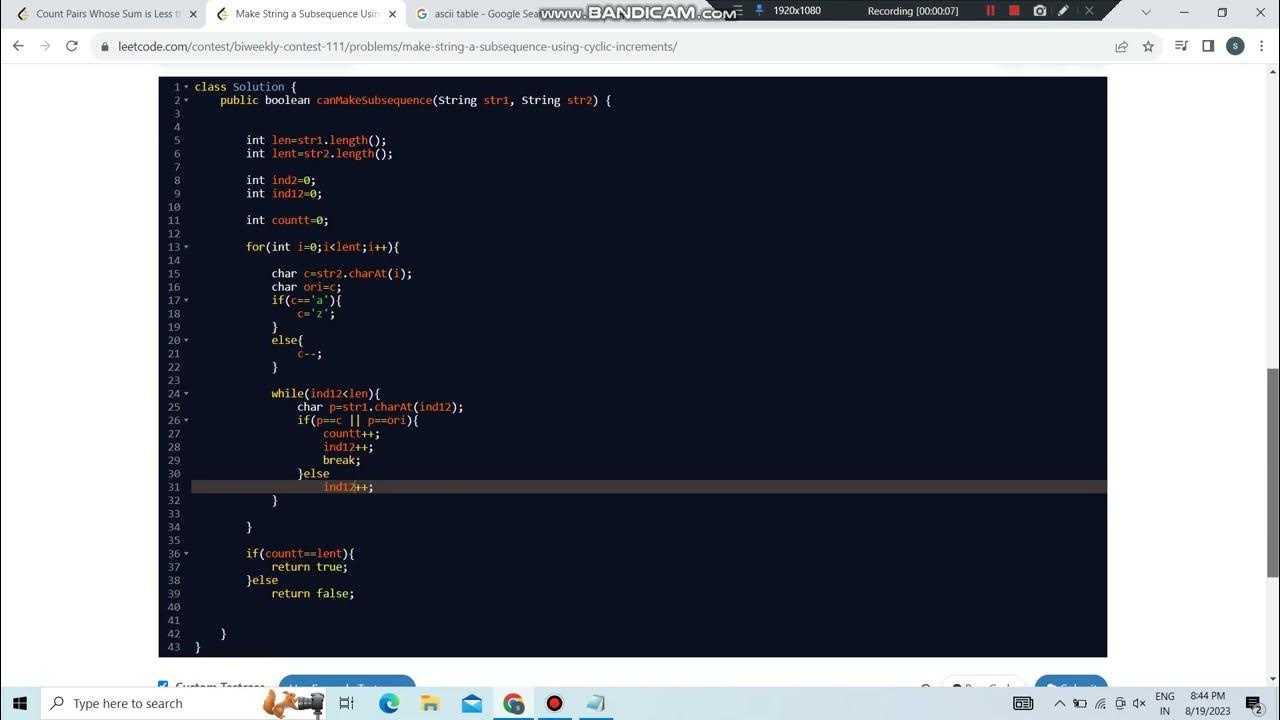 8014. Make String a Subsequence Using Cyclic Increments | Leetcode ...