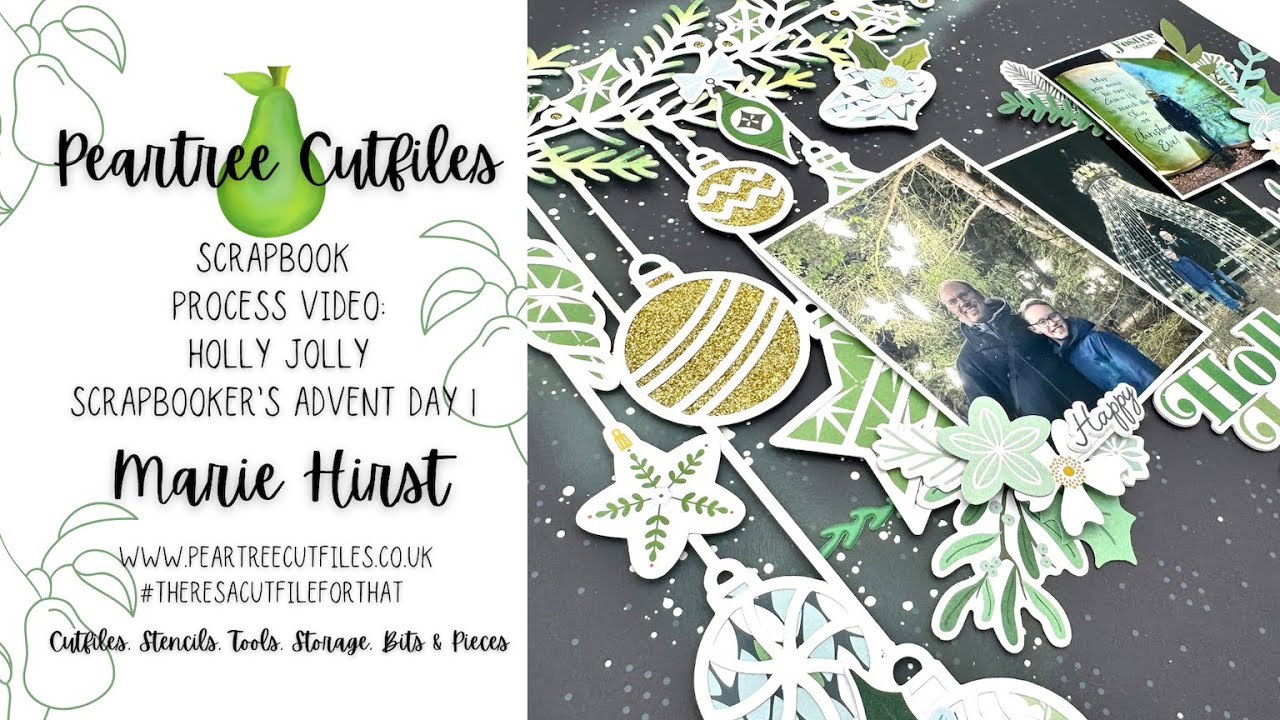 Peartree Cutfiles Scrapbook Layout Advent Calendar Day 1 Holly