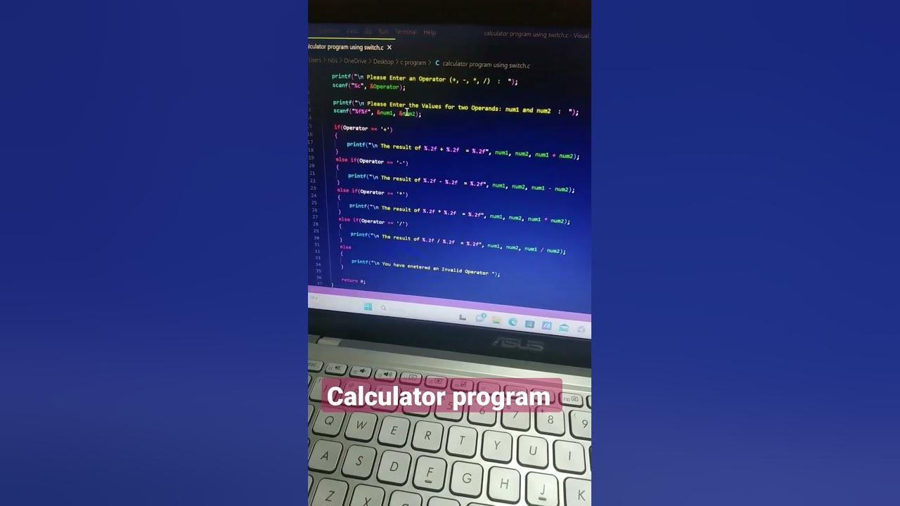Calculator Program In C Language Coding Code Programming Clanguage Logic Algorithm