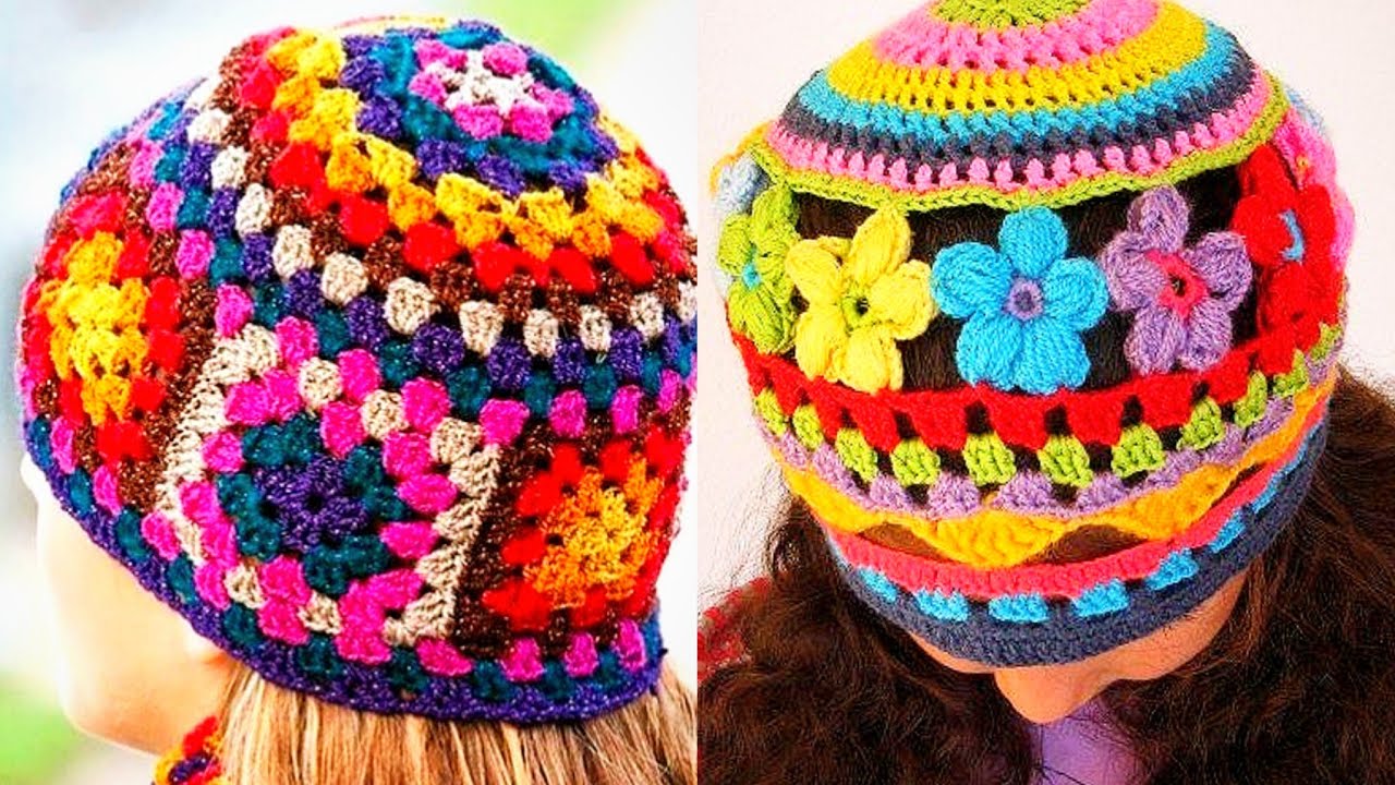 Beautiful Latest Crochet Multicolor Womens cap design//Crochet ladies ...