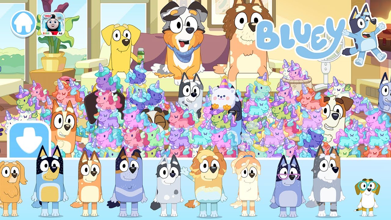 🌈🌈Let's Play Bluey The Videogame! Unicorn Invasion at Uncle Stripe's ...