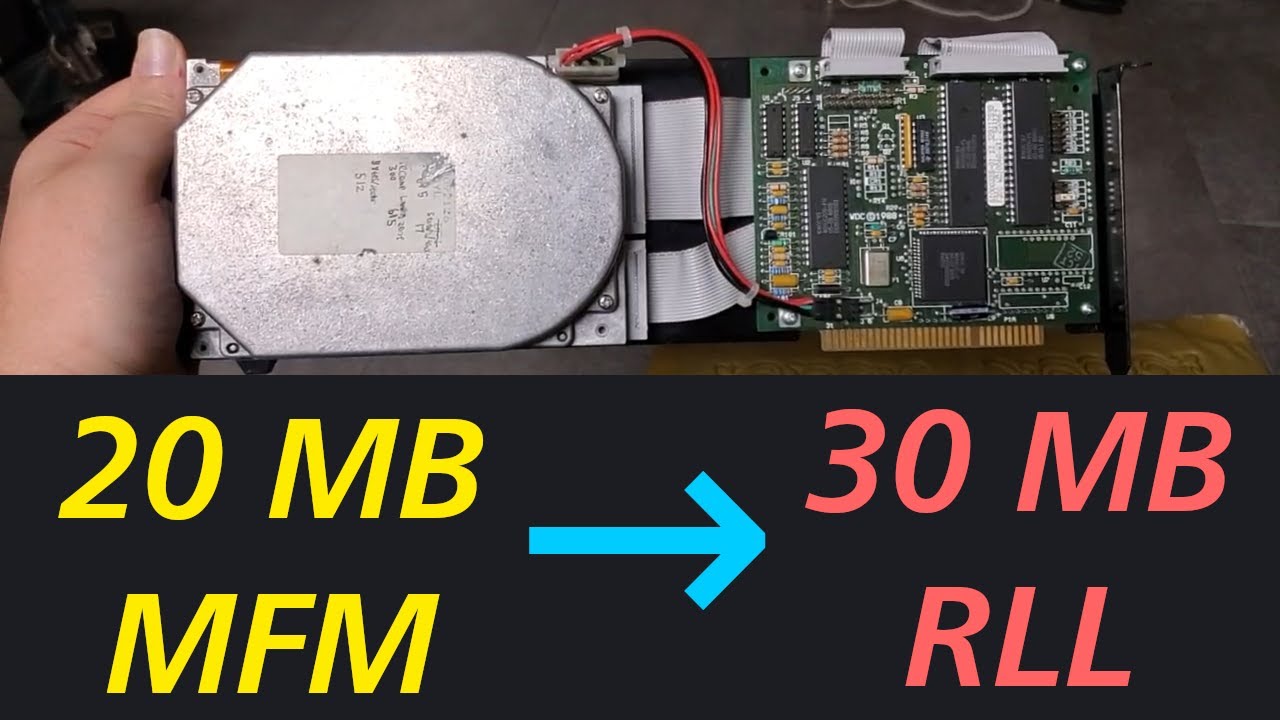 Formatting an MFM hard drive as RLL - will it work? - YouTube