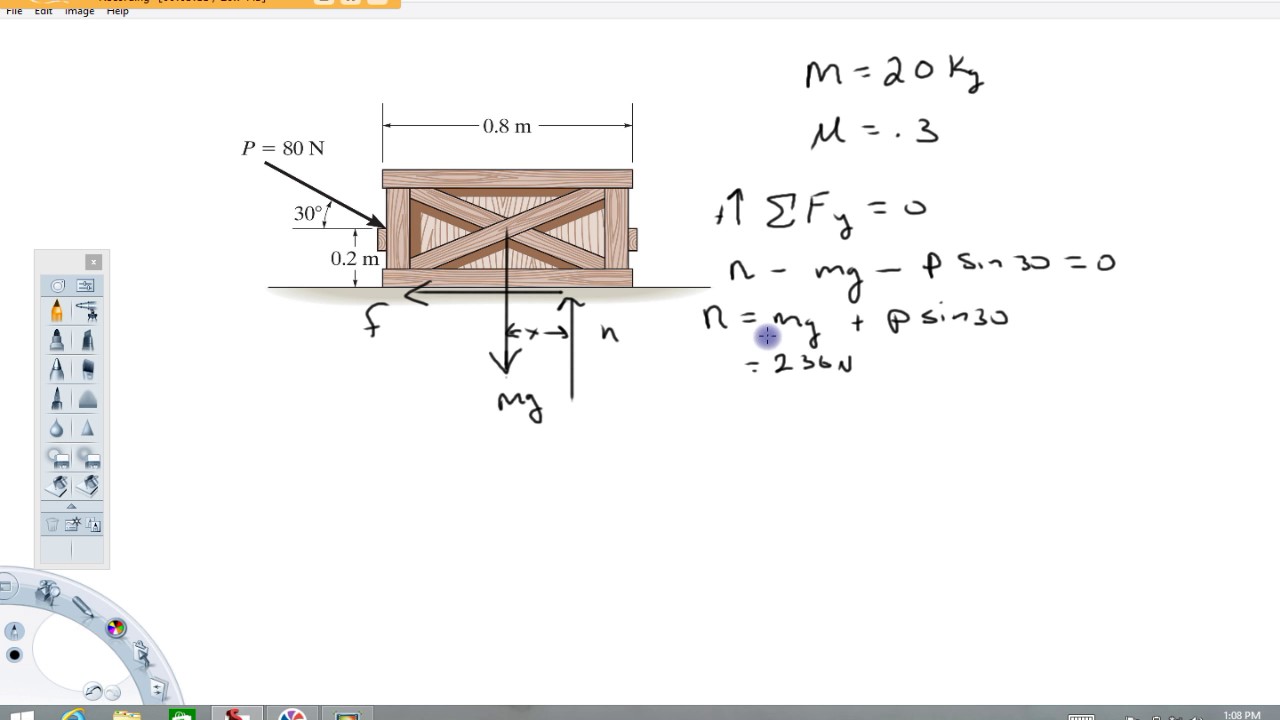 statics friction ex 1 - YouTube