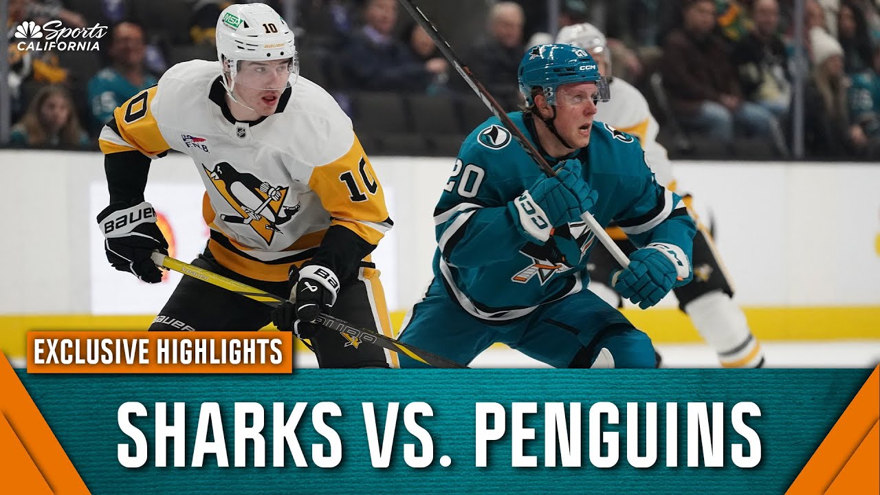 Celebrini, Sharks overcome slow start in 2-1 win vs. Penguins | NBC Sports California - YouTube