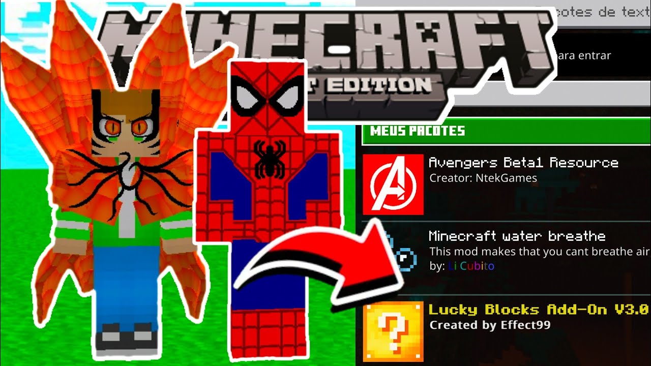 COMO INSTALAR QUALQUER ADDON PARA MINECRAFT PE! (Minecraft pocket ...
