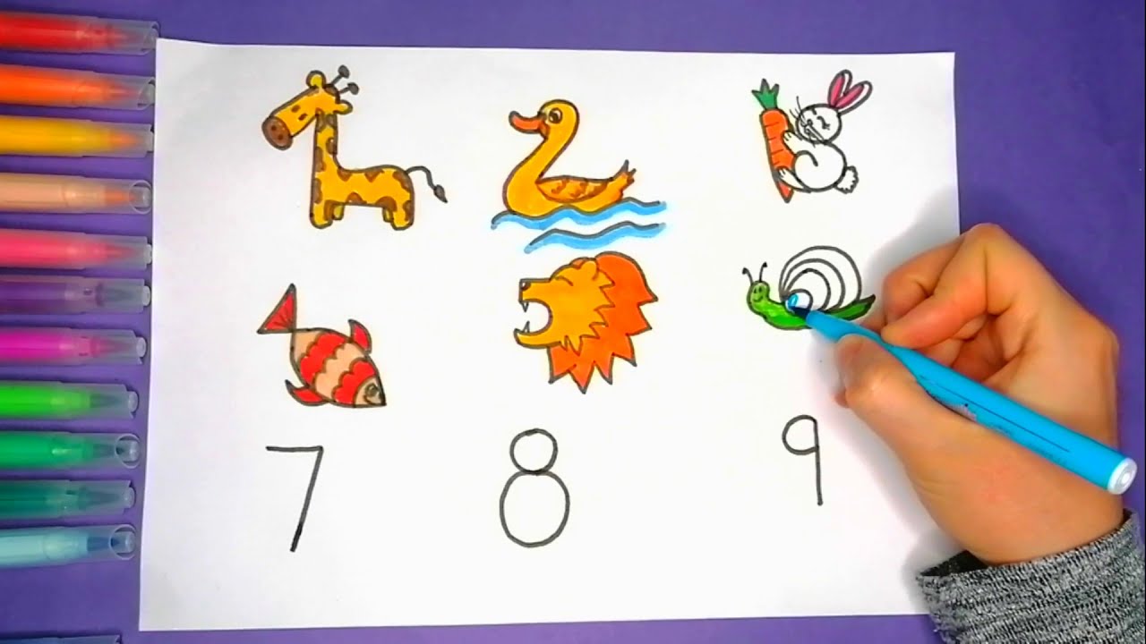 RAKAMLARLA HAYVAN ÇİZME - KOLAY ÇİZİMLER ️🖍️ - YouTube