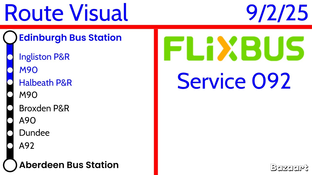 Flixbus UK Tourismo Service 092 Edinburgh to Halbeath • RV 9/2/25 - YouTube