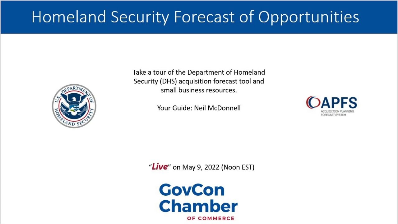 Department of Homeland Security (DHS) Acquisition Planning Forecast ...