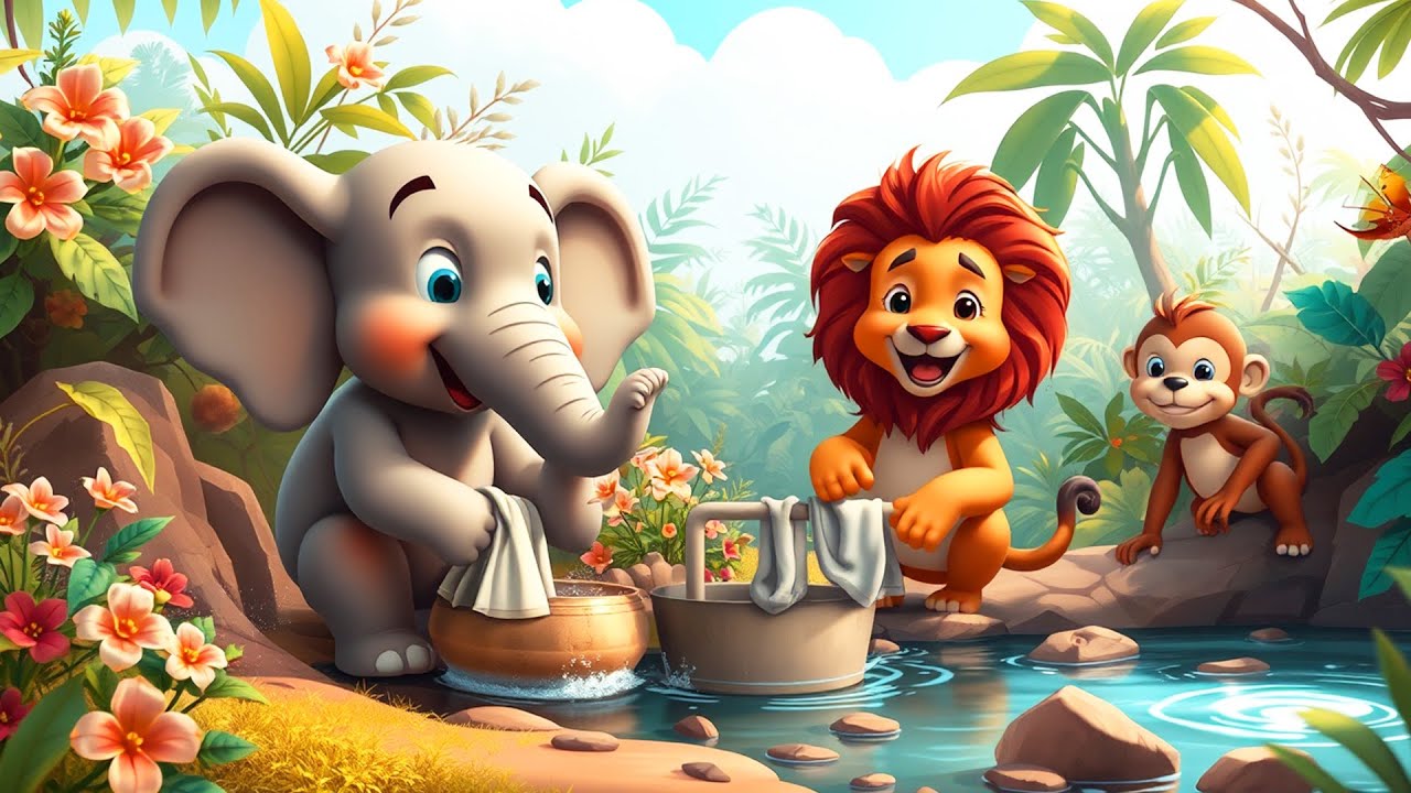 Down in the Jungle | Fun Nursery Rhyme for Kids | Animal Song ...