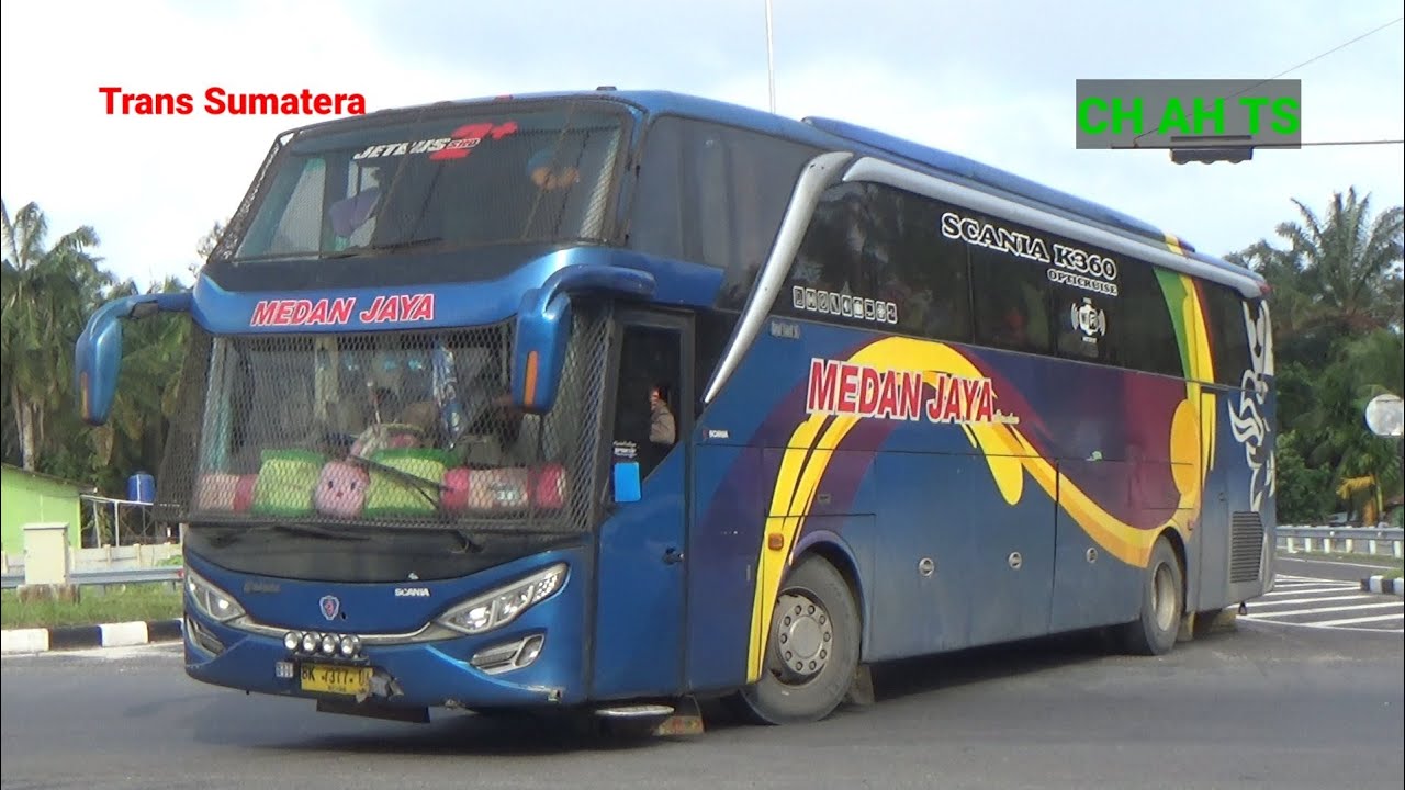 Bus Medan Jaya trayek Medan Pekanbaru area jalan lintas Pekanbaru Duri ...