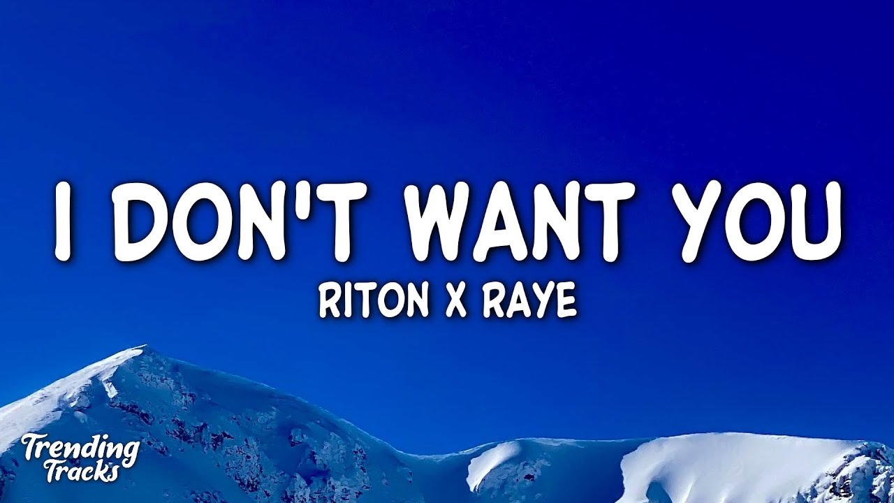 Riton X Raye I Dont Want You Lyrics Youtube