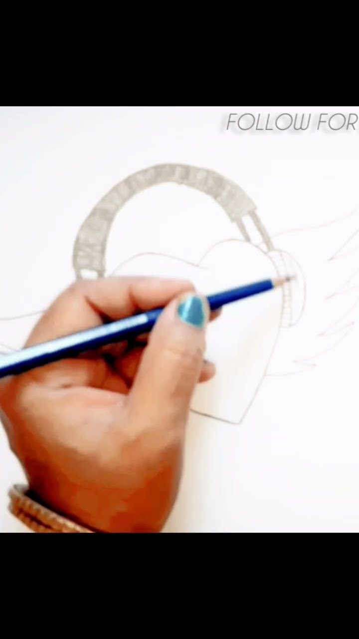 how to draw beautiful Heart with shading pencil - YouTube