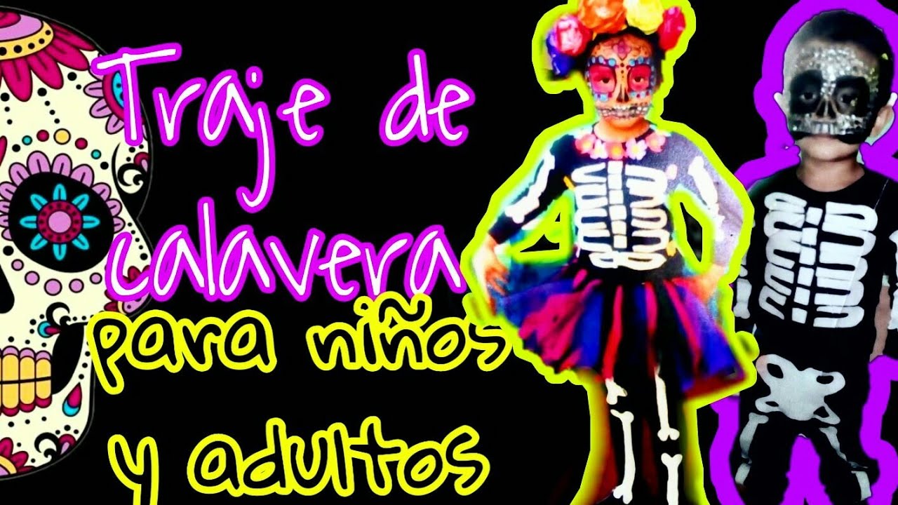 traje de calavera / catrina fácil y económico sin coser/ disfraces para ...