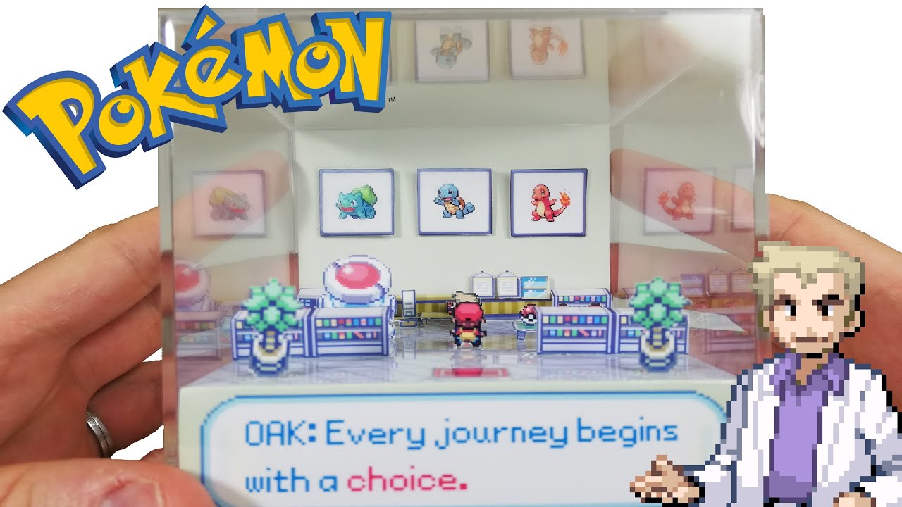 Pokemon Diorama Cube Professor Oak Lab Retro Gaming Craft DIY - YouTube