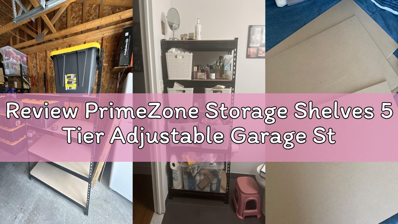 Review PrimeZone Storage Shelves 5 Tier Adjustable Garage Storage ...