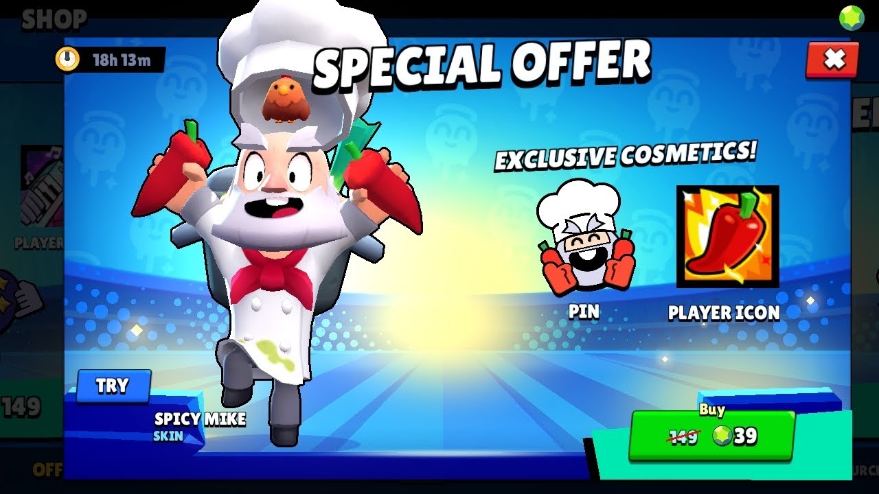 spicy mike skin Brawl stars - YouTube