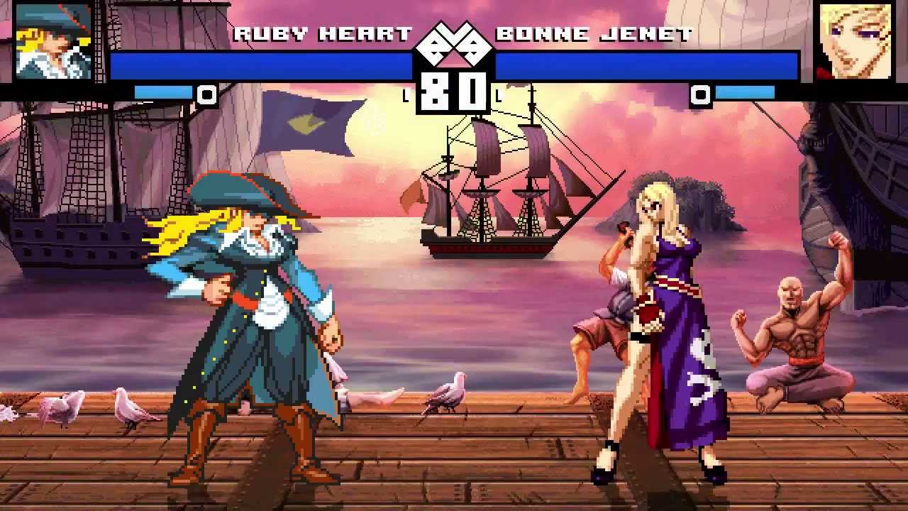 MUGEN : Pretty Pirates - Ruby Heart vs B. Jenet - YouTube