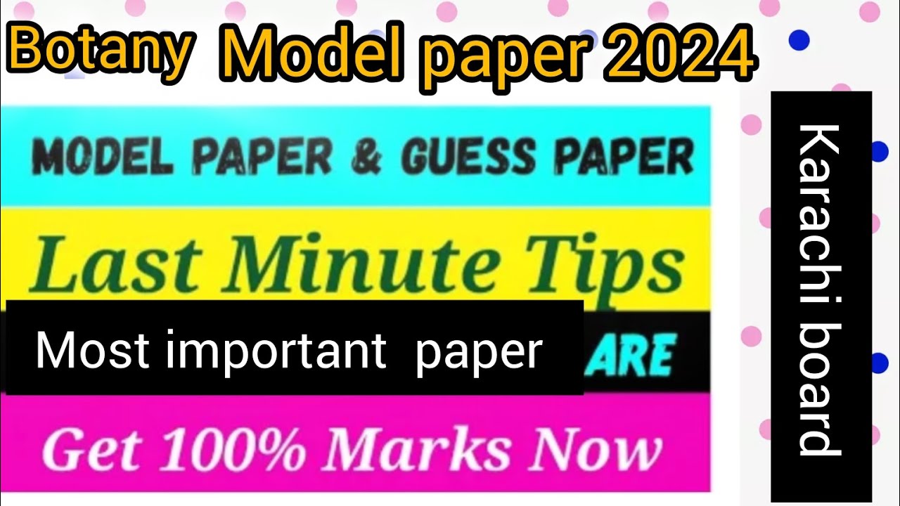 Class 12 th botany model paper 2024#biologyclass12 - YouTube