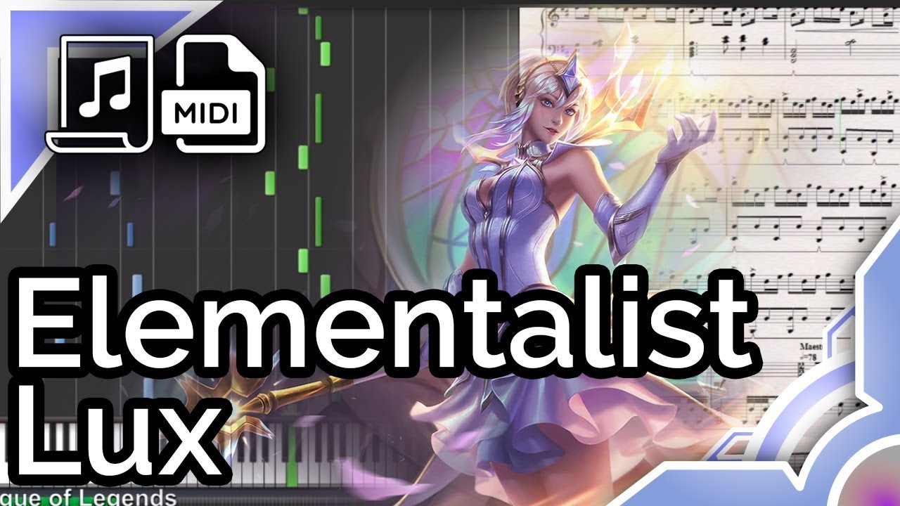 Elementalist Lux login theme - League of Legends (Synthesia Piano Tutorial) - YouTube