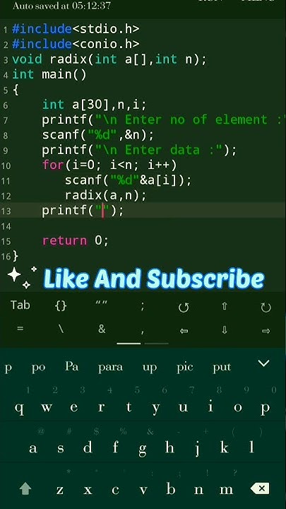 Coding C | Program of Radix Sort | Full vidio link in discription | - YouTube