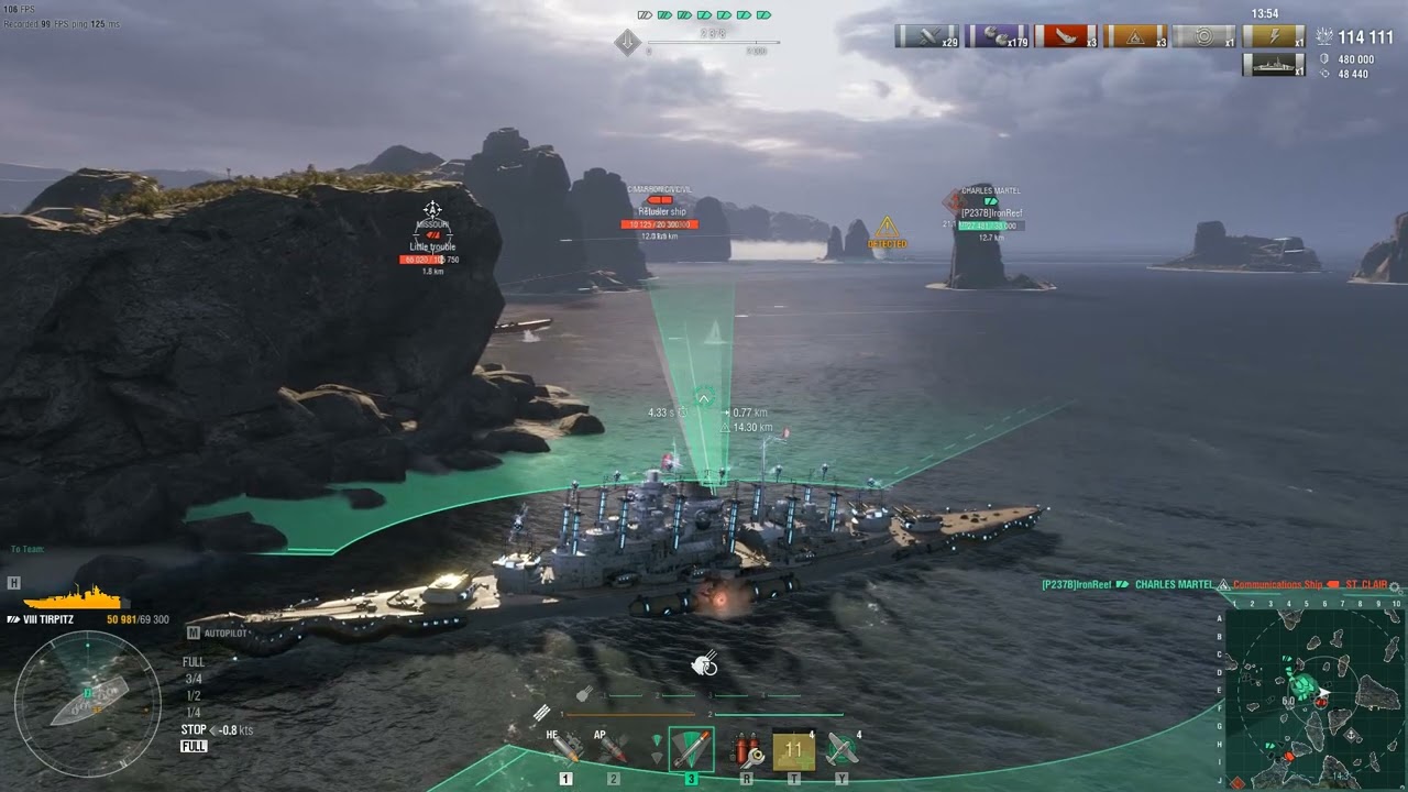 Tirpitz 500k damage - YouTube