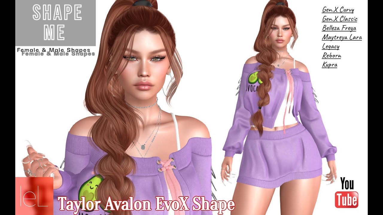 Second Life - Shape Me - Taylor Avalon Head EvoX Shape - YouTube