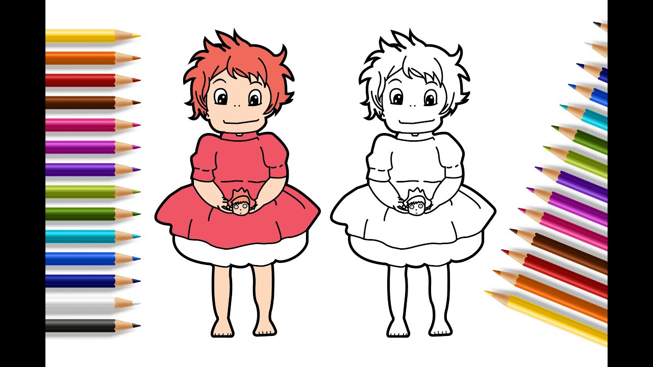 HOW TO DRAW A CUTE PONYO - YouTube