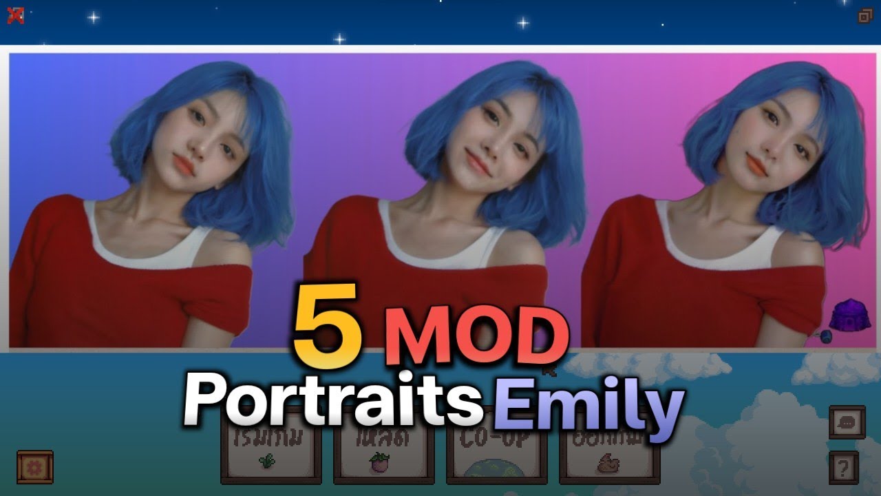 5 MOD Portraits Emily - stardew valley Mod | pc - มือถือ - YouTube