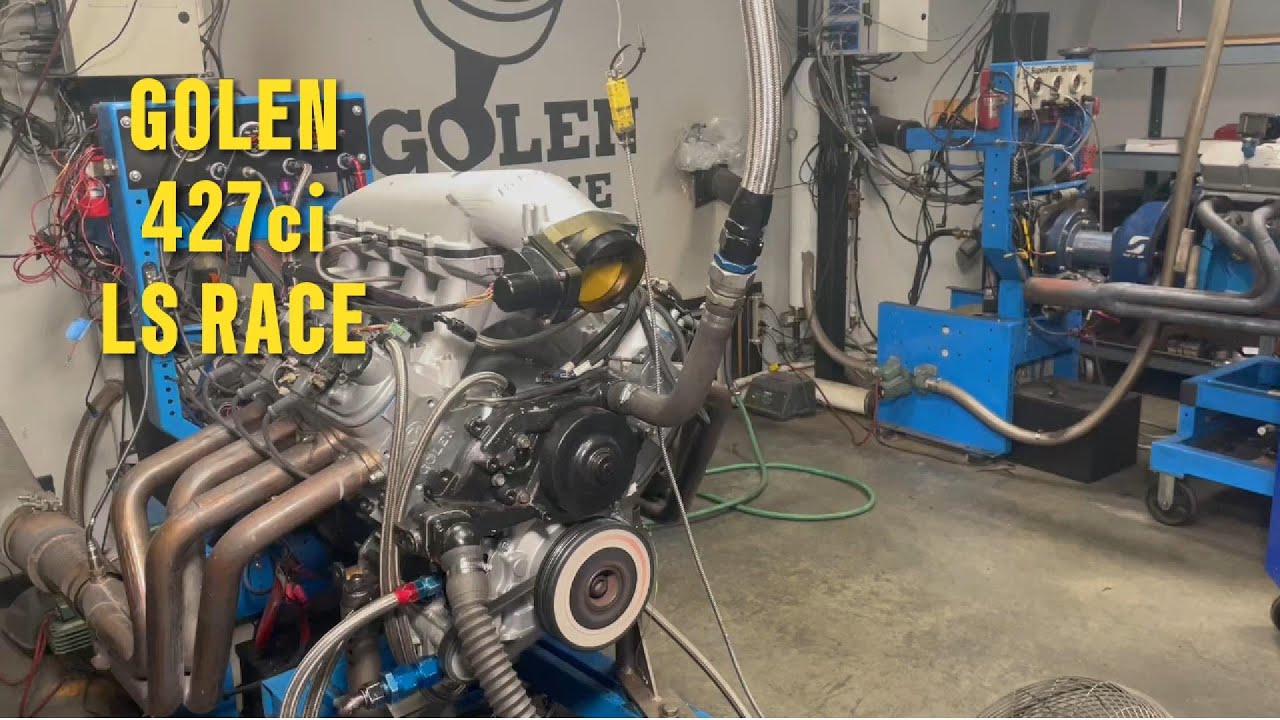 Golen Engine 427ci LS Race Engine Dyno for Pete Collins - YouTube
