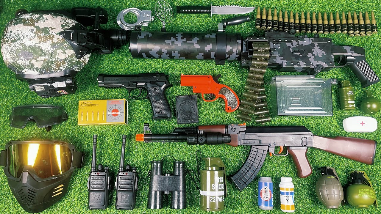 Unboxing Special Forces Toy Set, Maxim Machine Gun, AK47 Assault Rifle ...