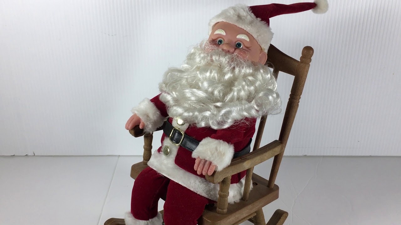 Rocking Chair Santa Clause Musical Christmas Decoration Jingle Bells ...